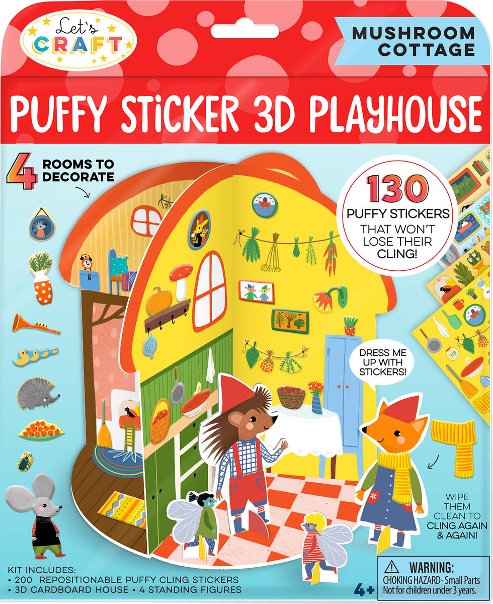 Puffy Sticker 3D Playhouse Mushroom Cottage – Turner Toys