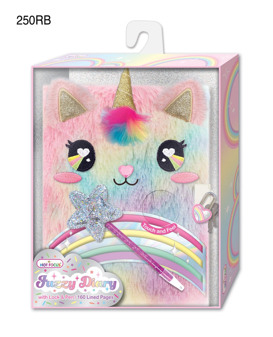 Rainbow Fuzzy Diary With Lock & Keys – Turner Toys