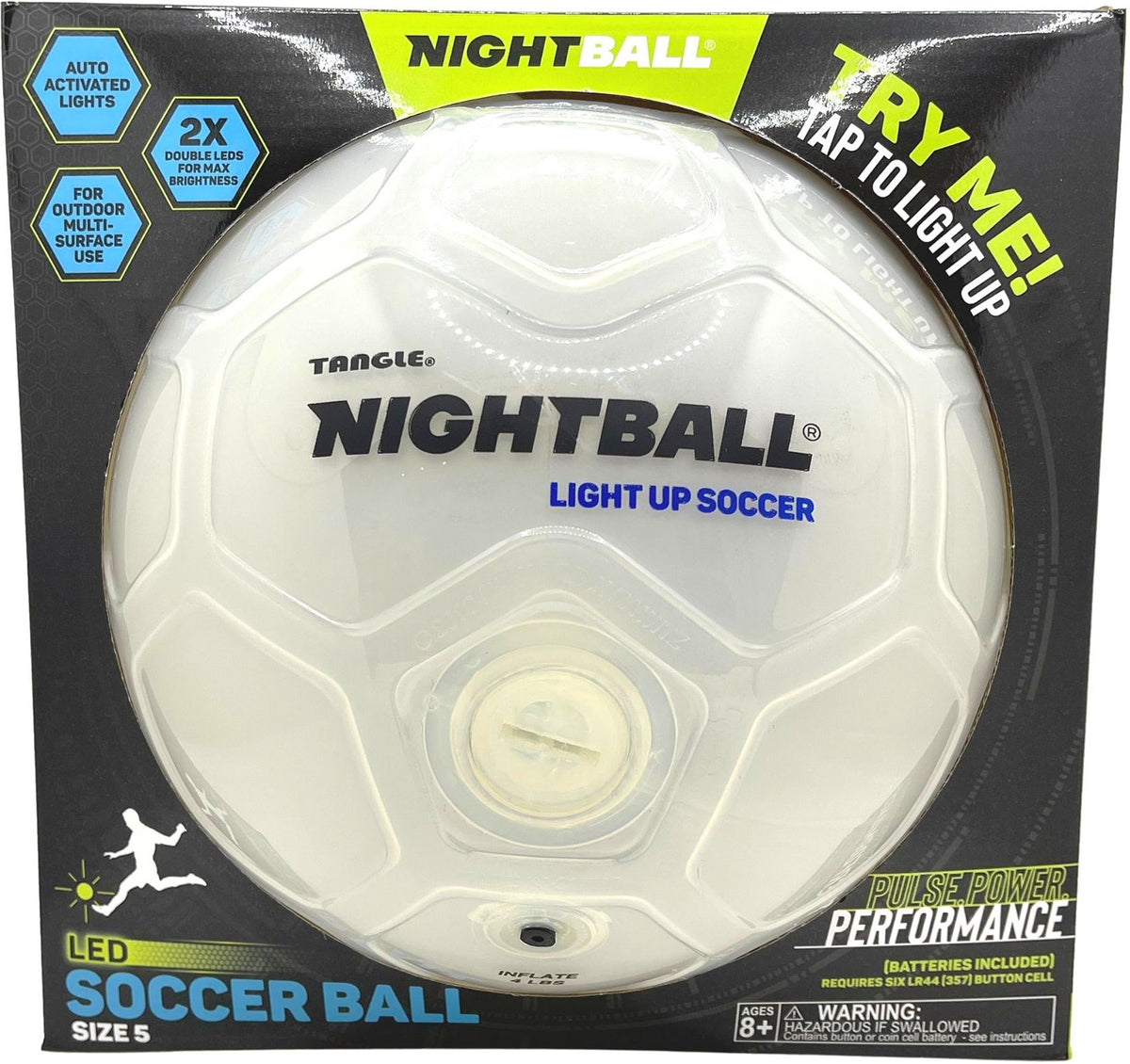 Tangle Creations Nightball LED Soccer Ball - White – Turner Toys