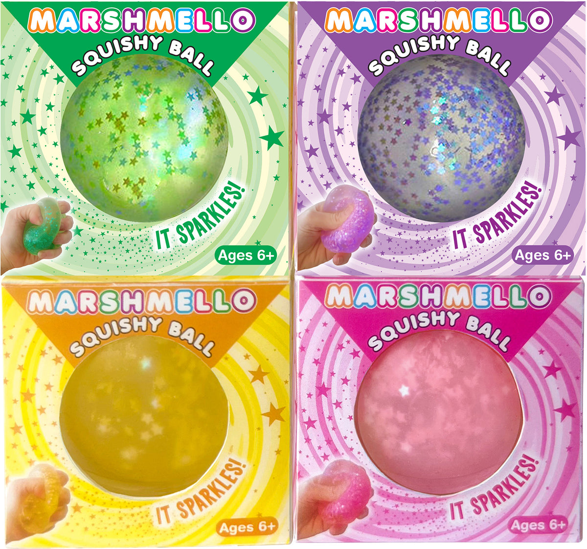 Marshmello Squishy Ball - Sparkle – Turner Toys